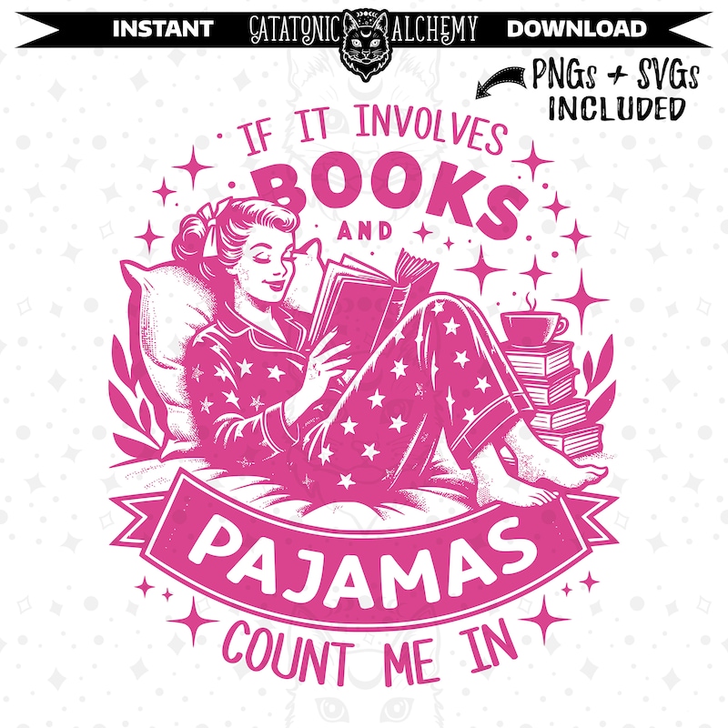 Bookish Pajamas Design - Etsy