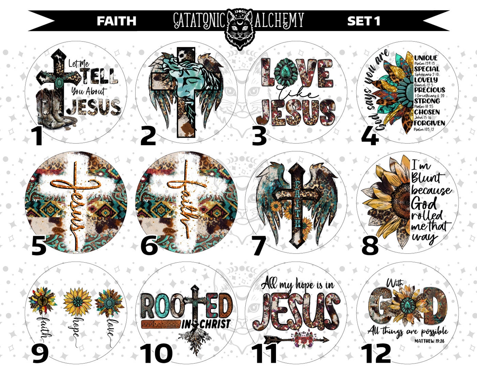 Faith Cardstock Rounds Religious Theme Cardstock Rounds - Etsy