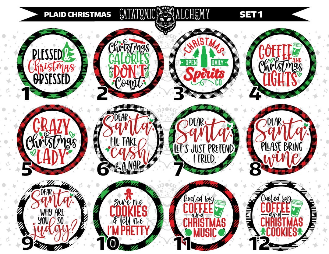 Plaid Christmas Cardstock Rounds, Christmas Theme Cardstock Rounds ...