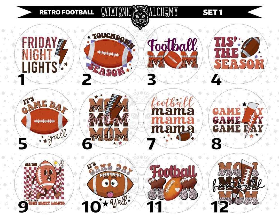 Football Freshie Cardstock Rounds, Sports Cardstock Rounds, Retro ...