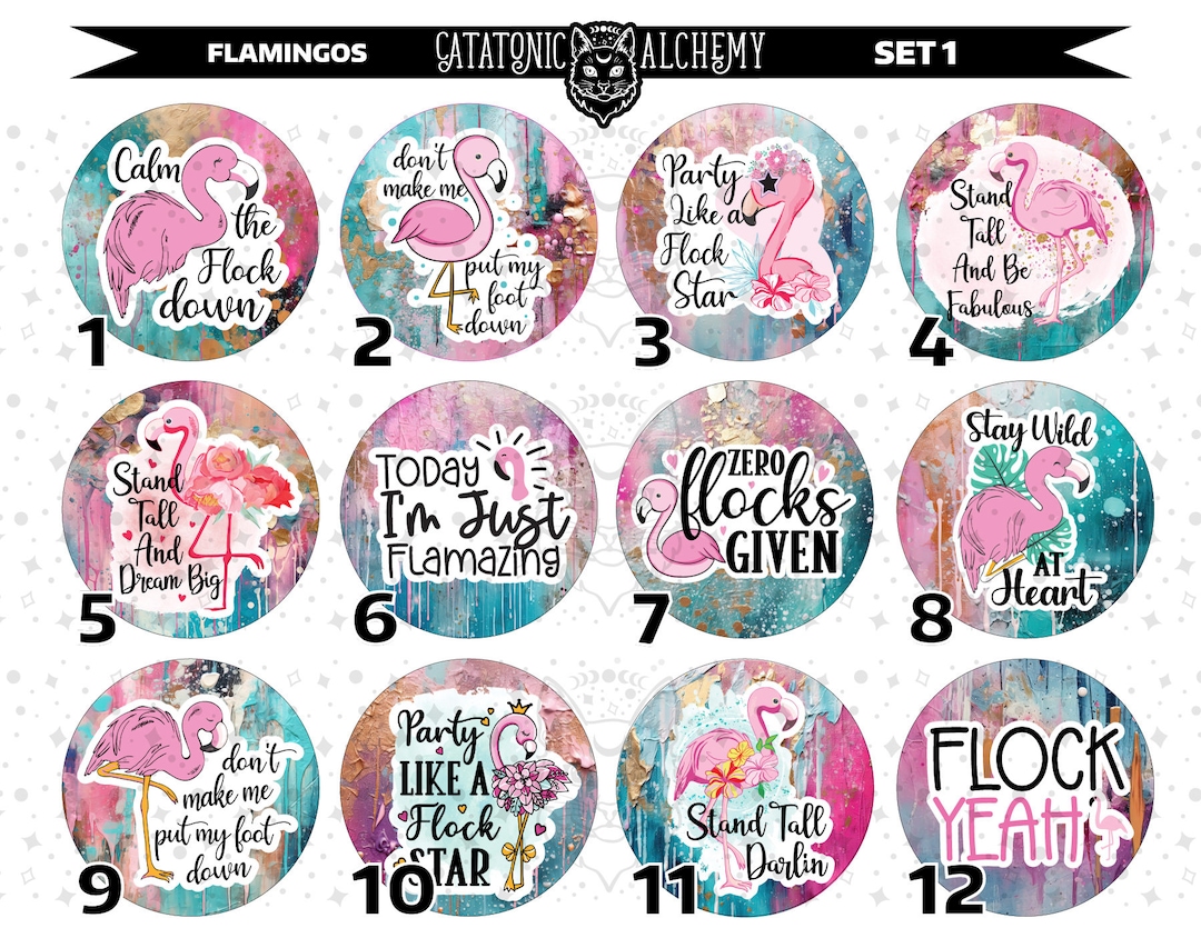 Flamingo Freshie Cardstock Rounds, Summer Theme Cardstock Rounds ...