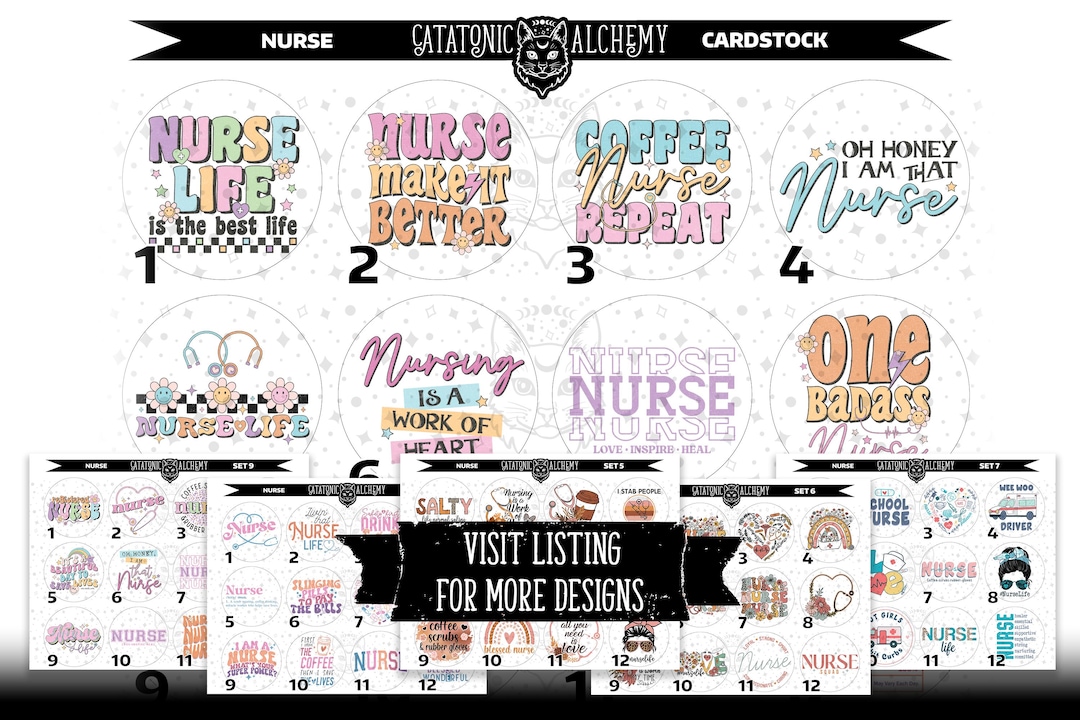Nurse Freshie Cardstock Rounds, Medical Theme Cardstock Rounds ...