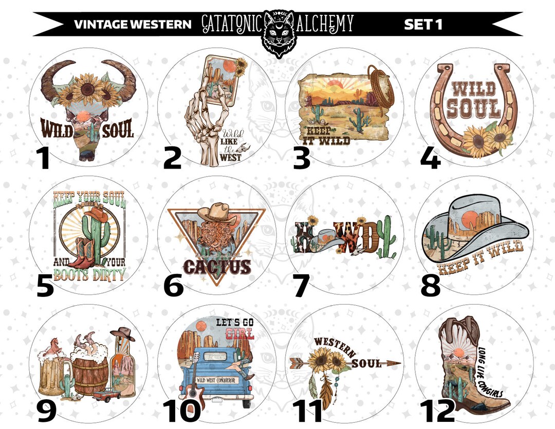 Western Cardstock Rounds, Country Theme Cardstock Rounds, Cowboy ...