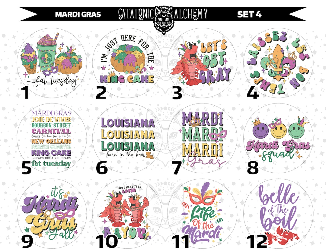 Mardi Gras Cardstock Rounds, NOLA Theme Cardstock Rounds, Cardstock ...