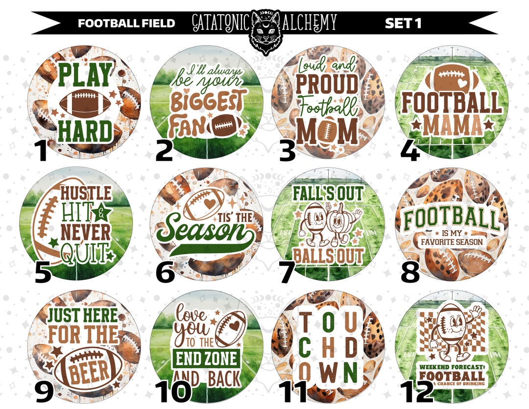 Football Freshie Cardstock Rounds, Sports Cardstock Rounds, Retro ...