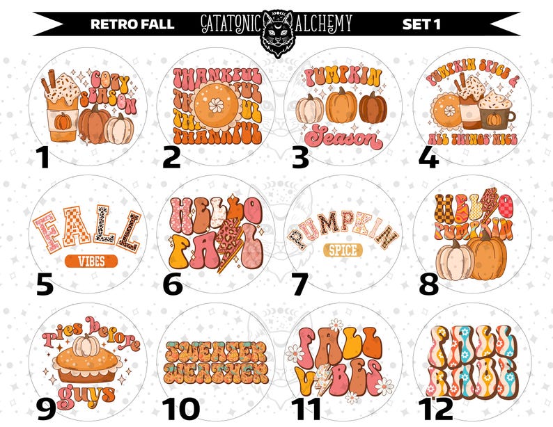 Fall Freshie Cardstock Rounds, Retro Autumn Leaves Circle Cutouts ...