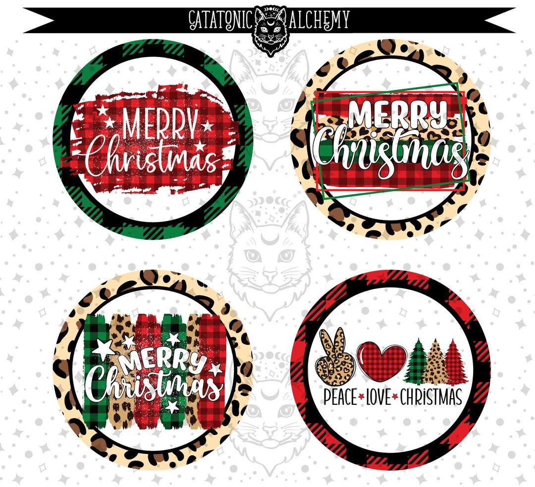 Leopard Plaid Mix Christmas Digital Download Cardstock Bundle ...