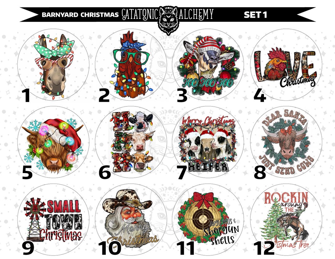 Barnyard Christmas Cardstock Rounds, Country Christmas Theme Cardstock ...