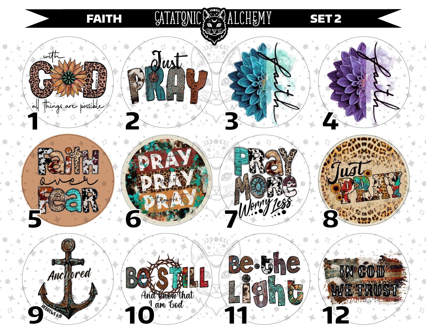 Faith Cardstock Rounds Religious Theme Cardstock Rounds - Etsy
