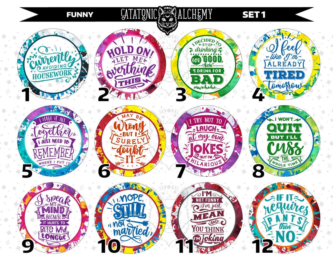 Funny Cardstock Rounds, Sarcastic Theme Cardstock Rounds, Funny ...