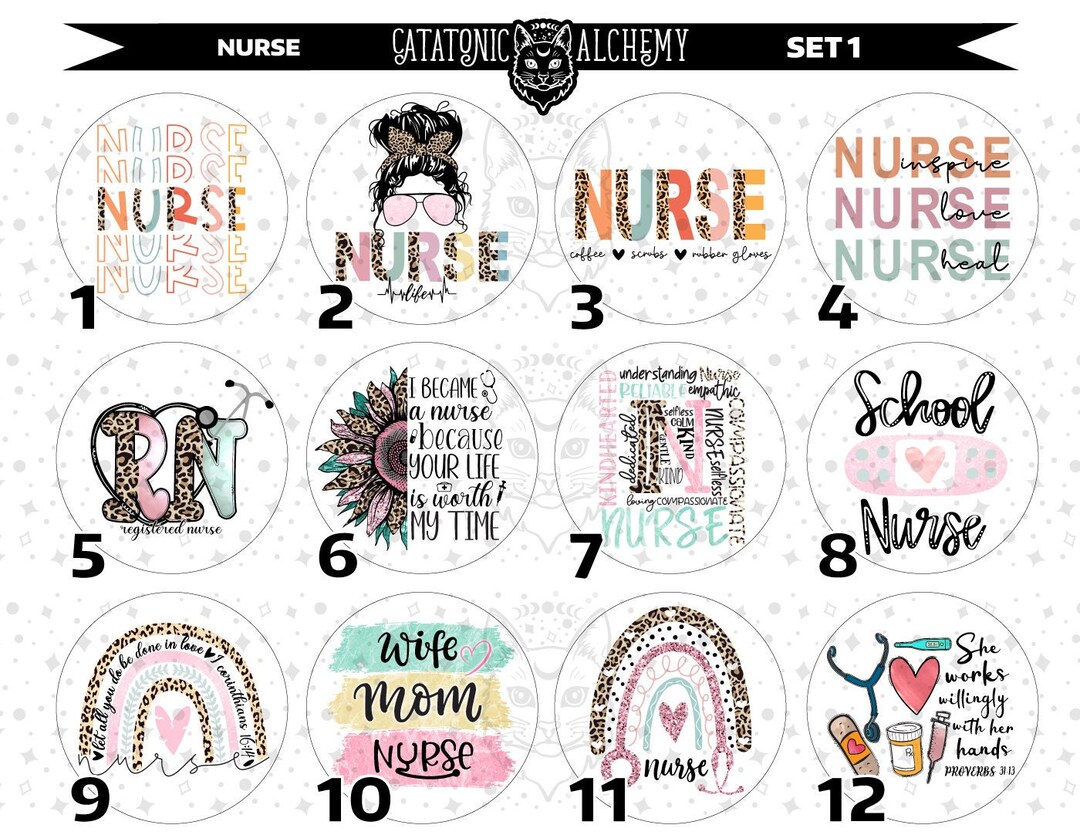 Nurse Freshie Cardstock Rounds, Medical Theme Cardstock Rounds ...