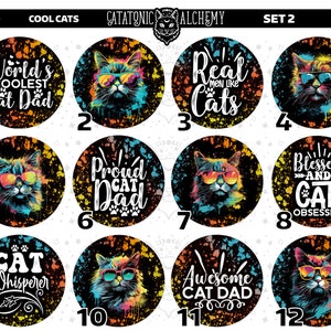 Cat Dad Cardstock Rounds, Cat Lover Theme Cardstock Rounds, Kitten ...