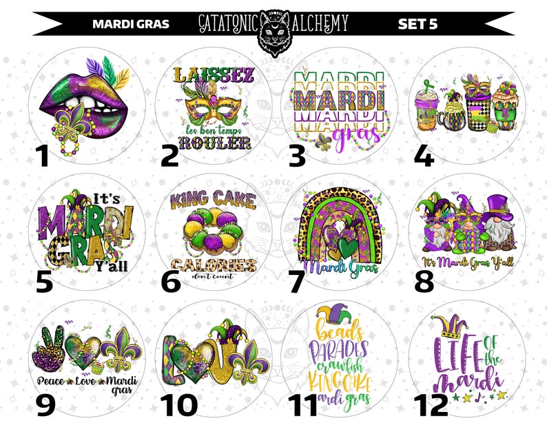 Mardi Gras Cardstock Rounds, NOLA Theme Cardstock Rounds, Cardstock ...