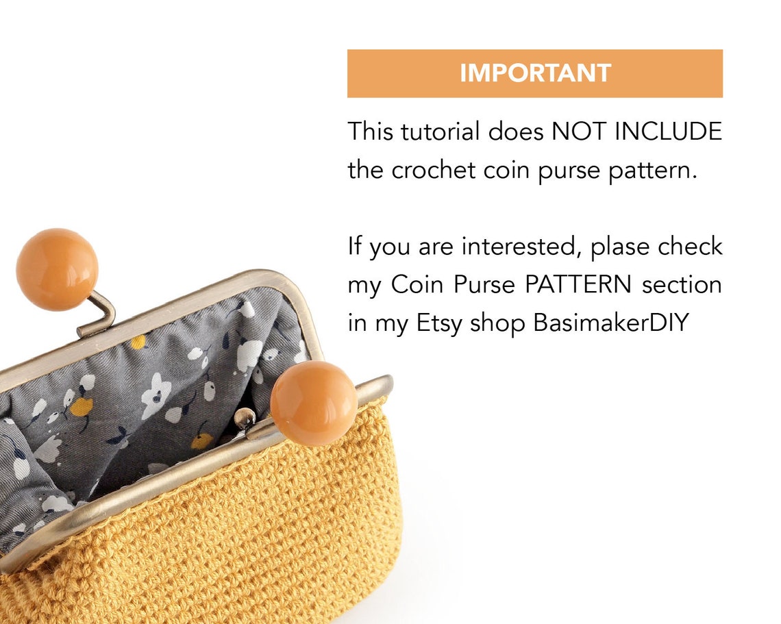 Clasp Coin Purse Lining TUTORIAL: Rectangular Base (PDF Pattern) - Etsy