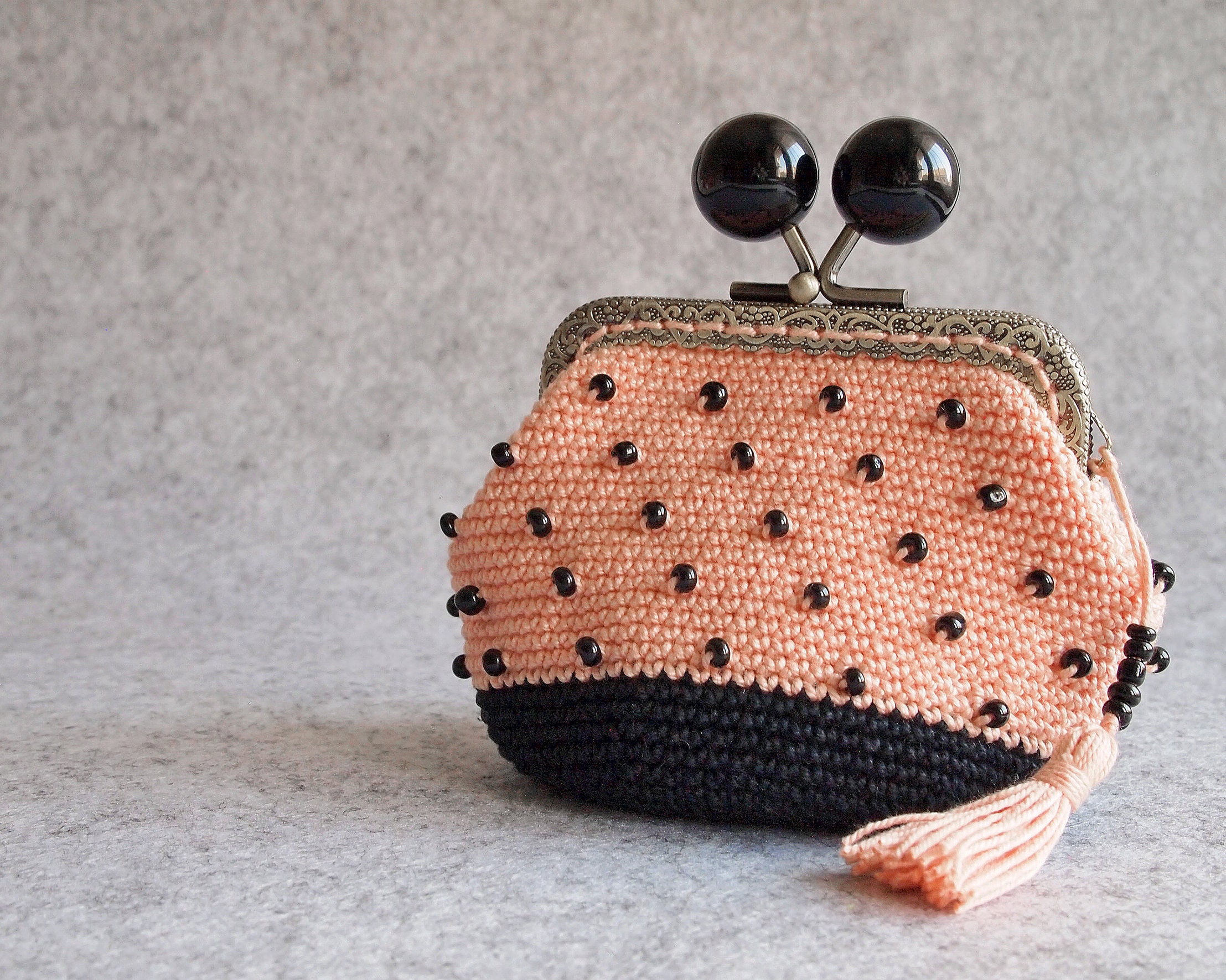 Crochet Beaded Coin Purse PATTERN: DIY Kiss Lock Clasp (PDF) - Etsy