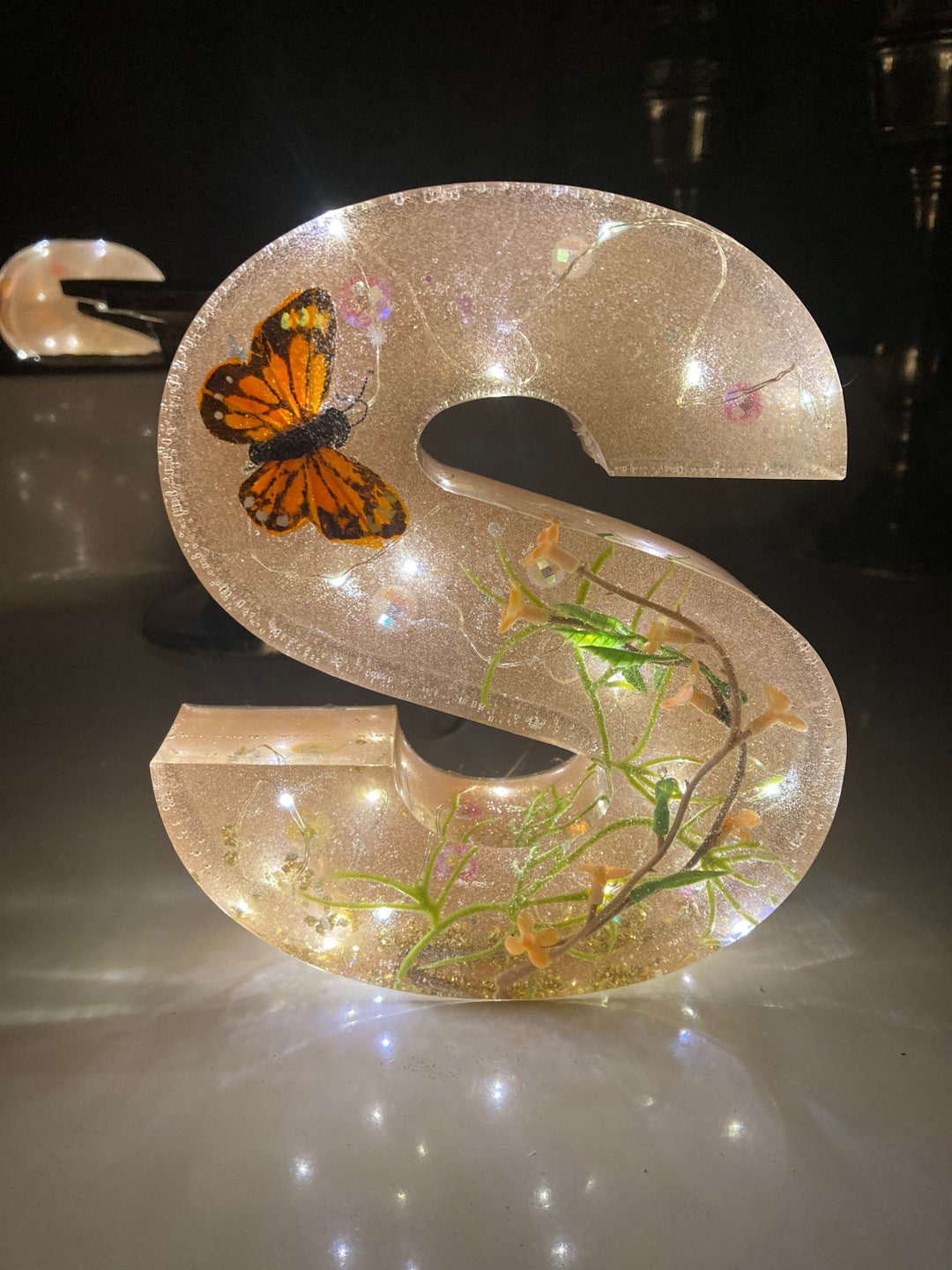 Home Decor/jumbo Letter Light/night Light/sparkling Resin Large ...