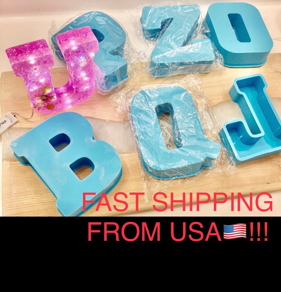 Jumbo 3D Silicone Letter Molds LARGE 6" Tall/ Shipping From Usa ...