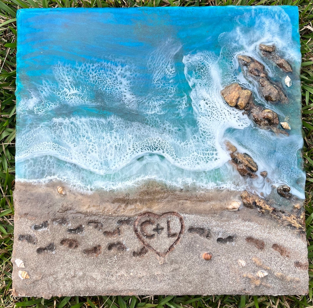 Cremation Art,beach Footprint Memorial Art With Ashes, Pet Memorials ...
