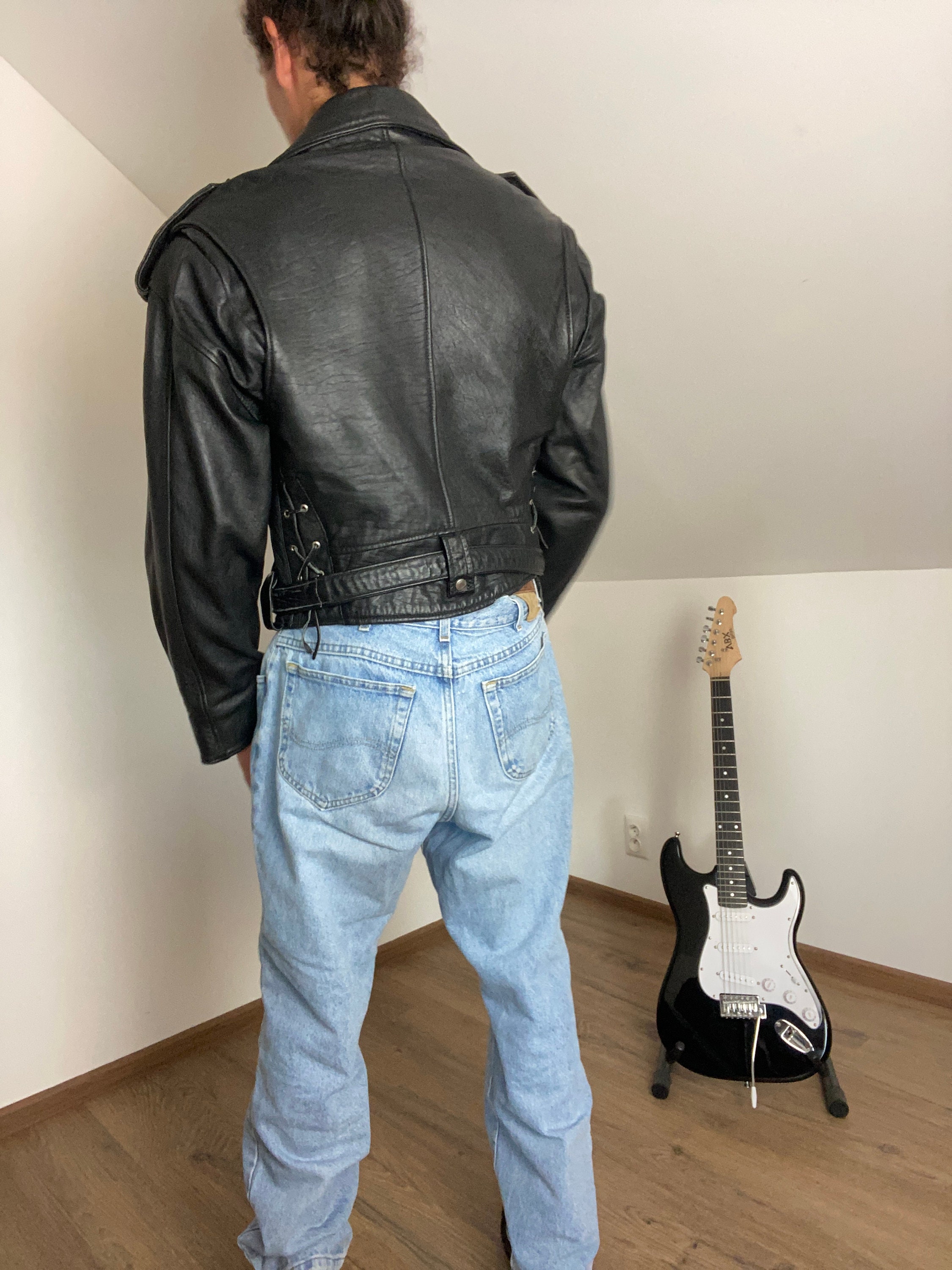 Punk Faux Leather Biker Jacket - Etsy