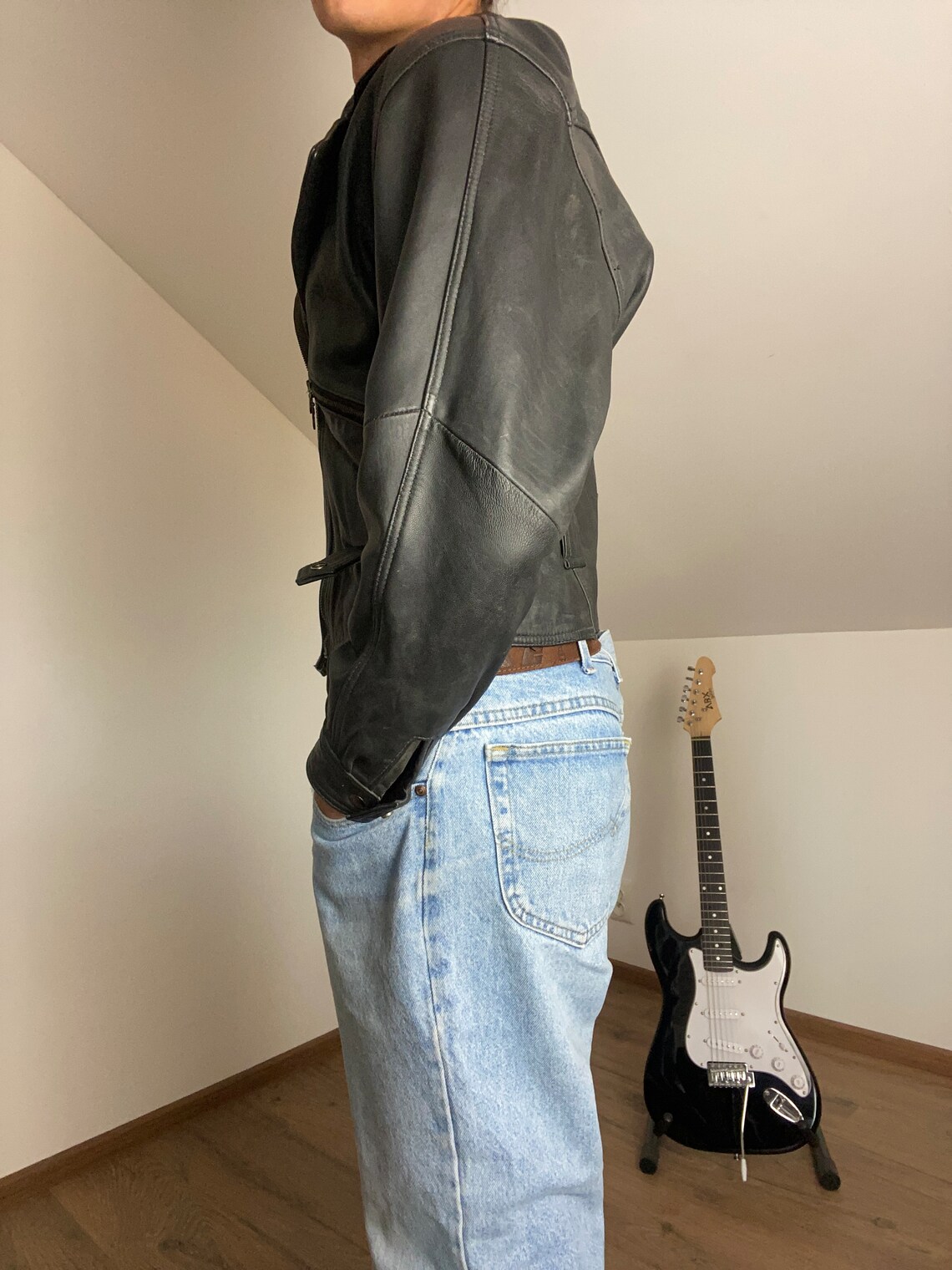 Vintage Punk Leather Biker Jacket - Etsy