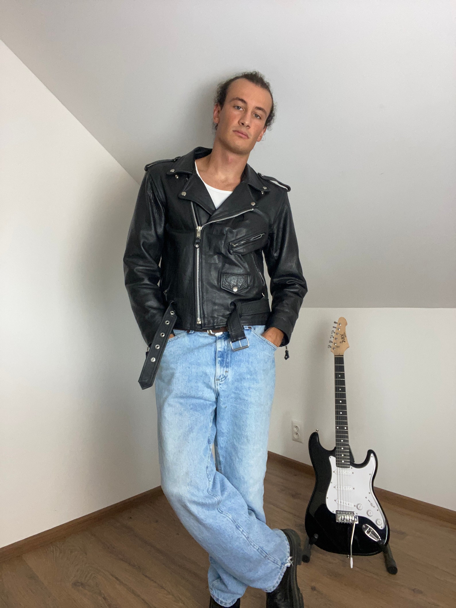 Punk Leather Biker Jacket - Etsy