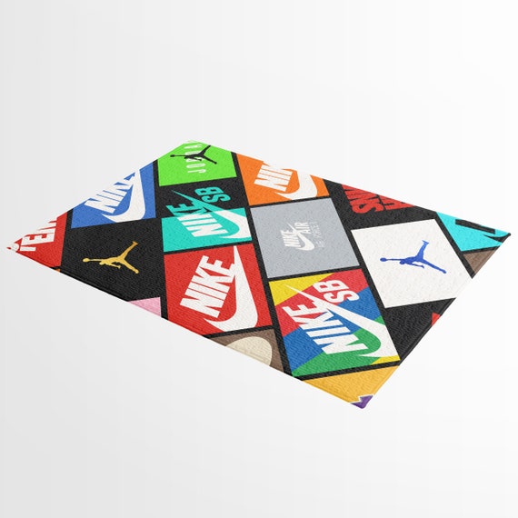 Area Rug Fashion Tick Brands Top Shoe Box Pattern Office - Etsy UK