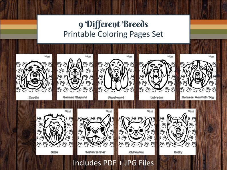 Printable Coloring Pages Printable Coloring Sheet Set 9 Dog Coloring ...