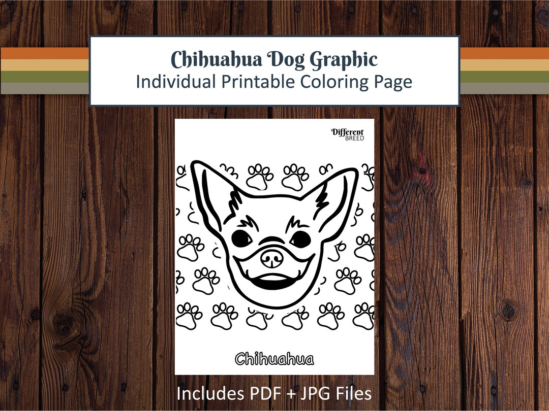Printable Coloring Page | Coloring Page | Dog Coloring Page | Chihuahua ...