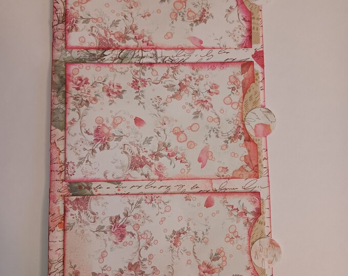 Full Page Pocket, Junk Journal Ephemera, Roses, Pink Ephemera, Junk ...