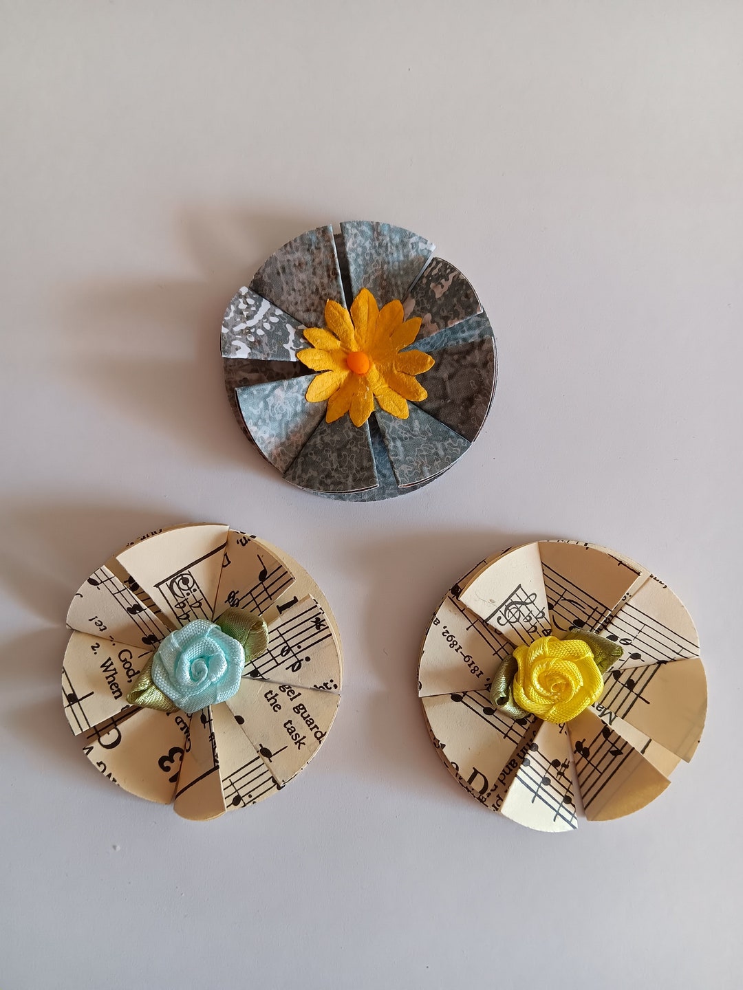 Handmade Paper Flower Embellishments Junk Journal Ephemera JJ Paper ...