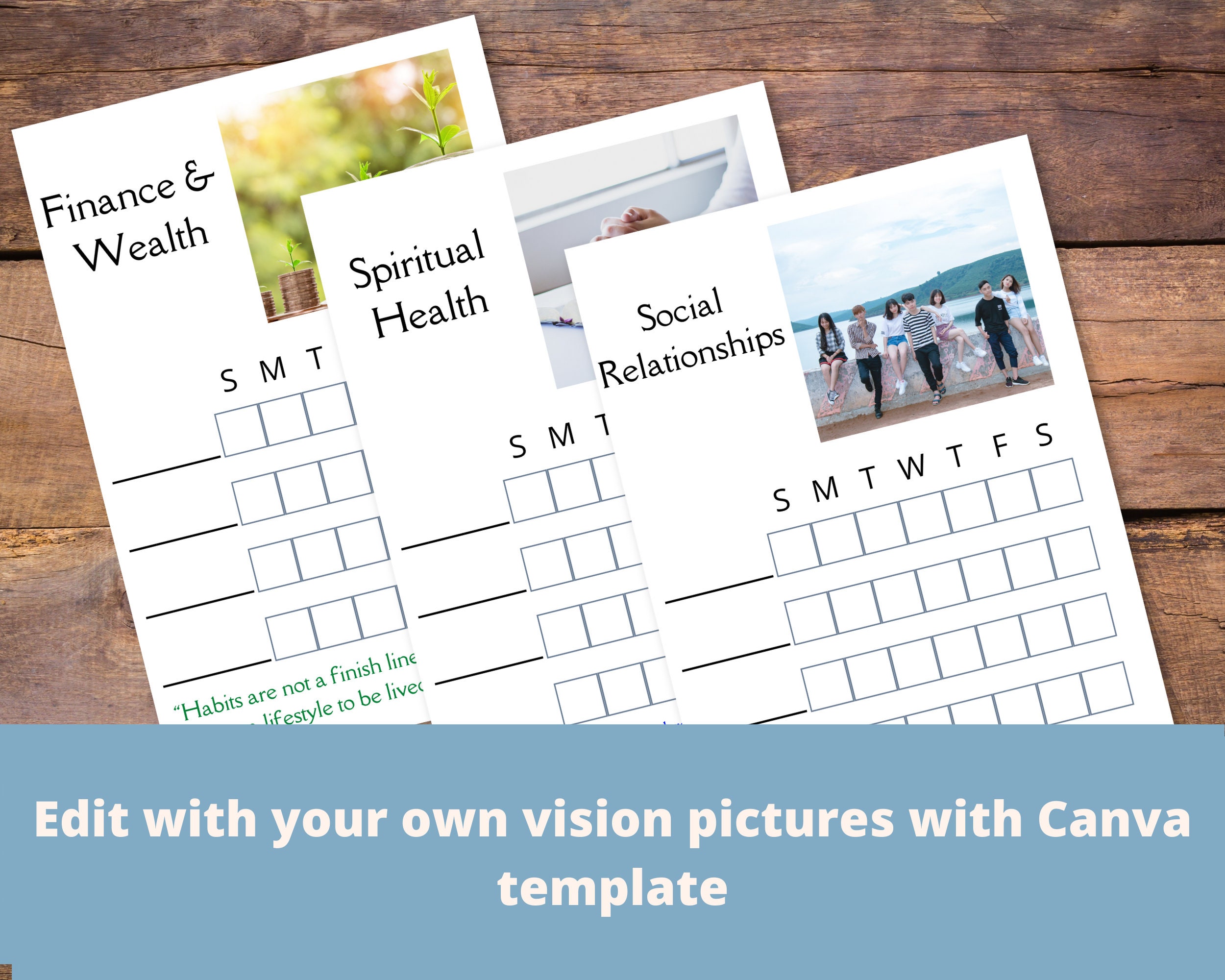Editable and Printable Goal Tracking and Vision Board - Etsy