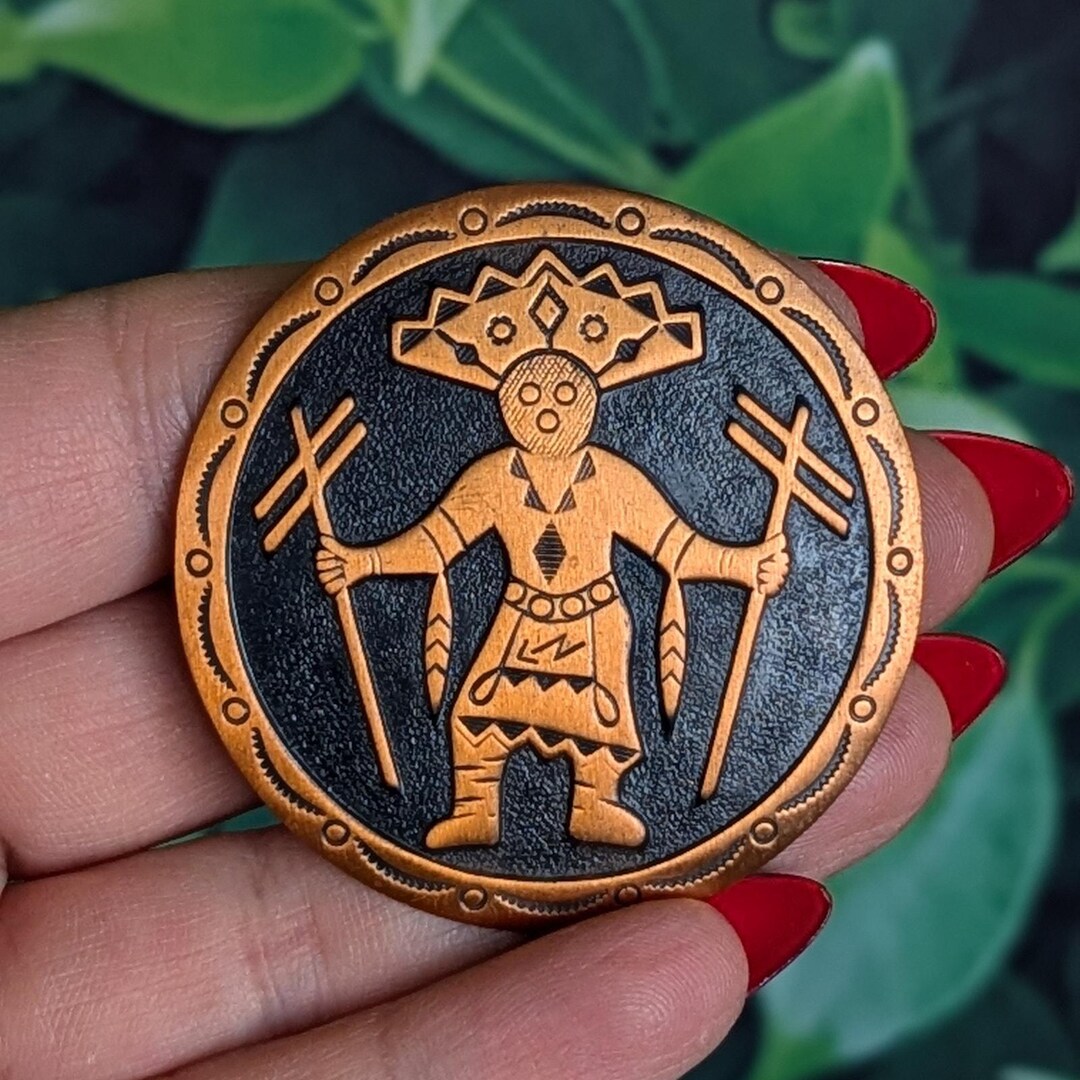 Vintage Copper Kachina Dancer Brooch Native American Figure Katsina ...