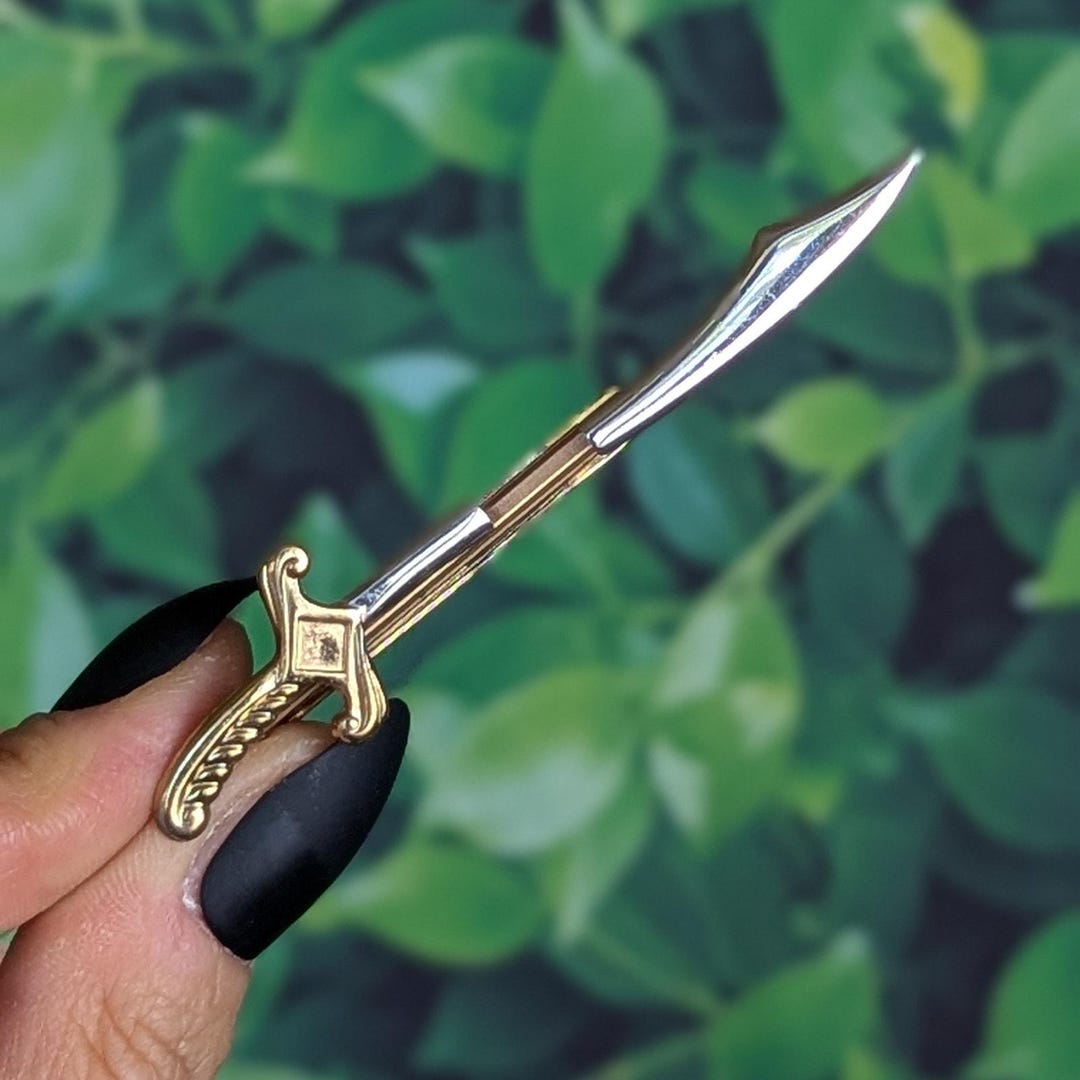 Vintage Sword Tie Clip Bar Hickock USA Silver Gold Tone Adjustable Men ...