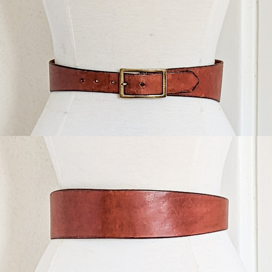 Vintage Etienne Aigner Belt Brown Saddle Leather Mid Century - Etsy