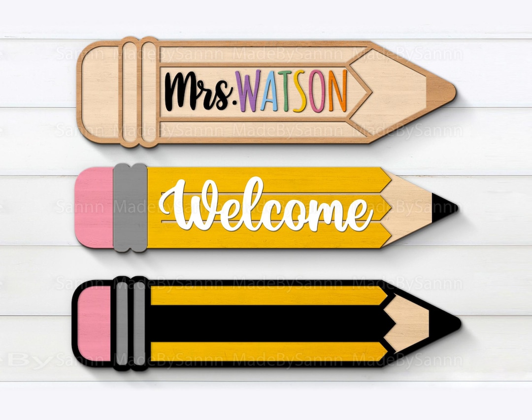 Teacher Pencil Sign SVG Laser Cut, Teacher Gifts Svg, Back to School ...