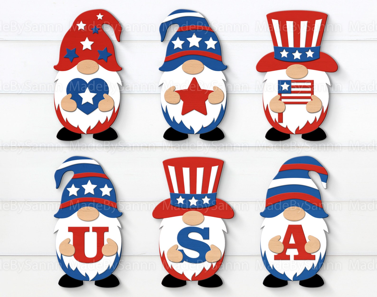 Patriotic Gnome Bundle Svg, 4th of July Gnomes Svg, Independence Day ...