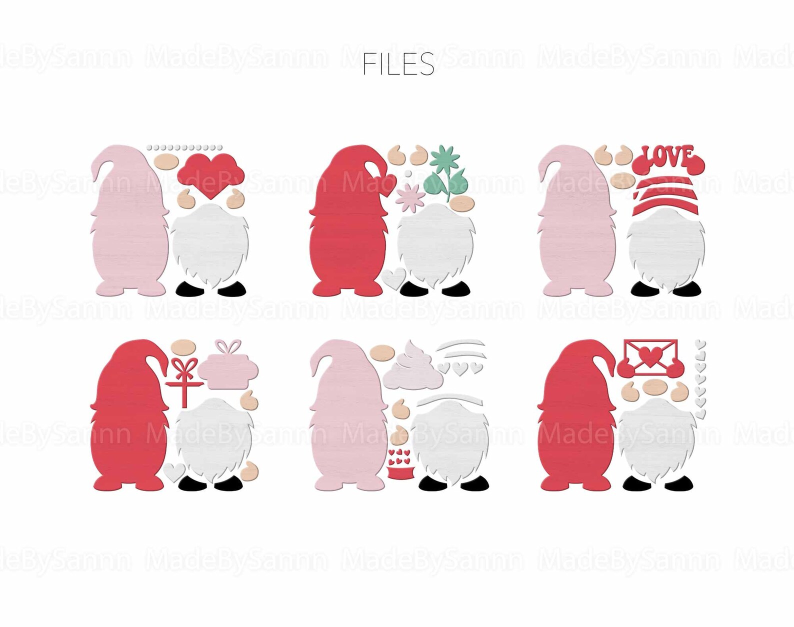 Valentines Gnome Bundle SVG, Valentines Day Decor, Valentines Gnome ...