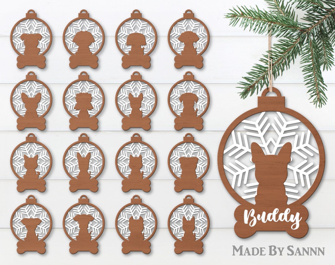 Dog Christmas Snowglobe SVG, Dog Ornament Bundle Svg, Christmas Tree ...