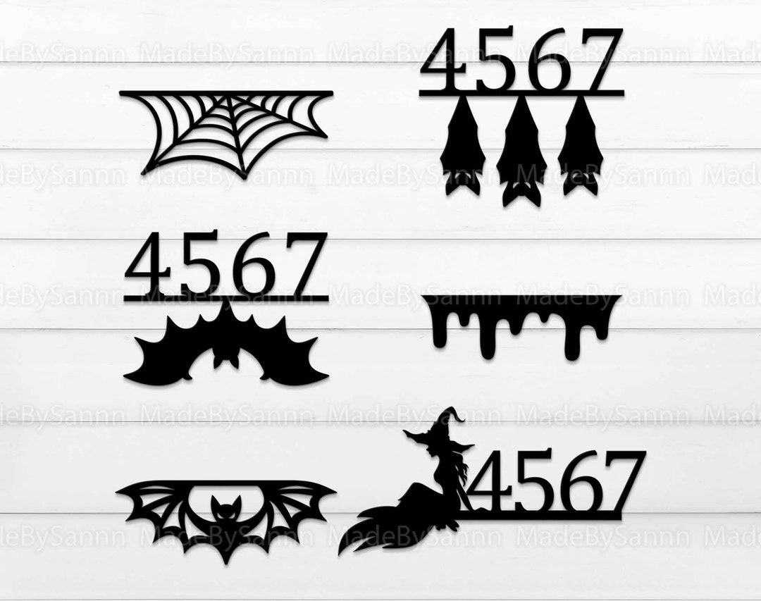 Halloween House Numbers Sign SVG, Address Number Sign Svg, Halloween ...