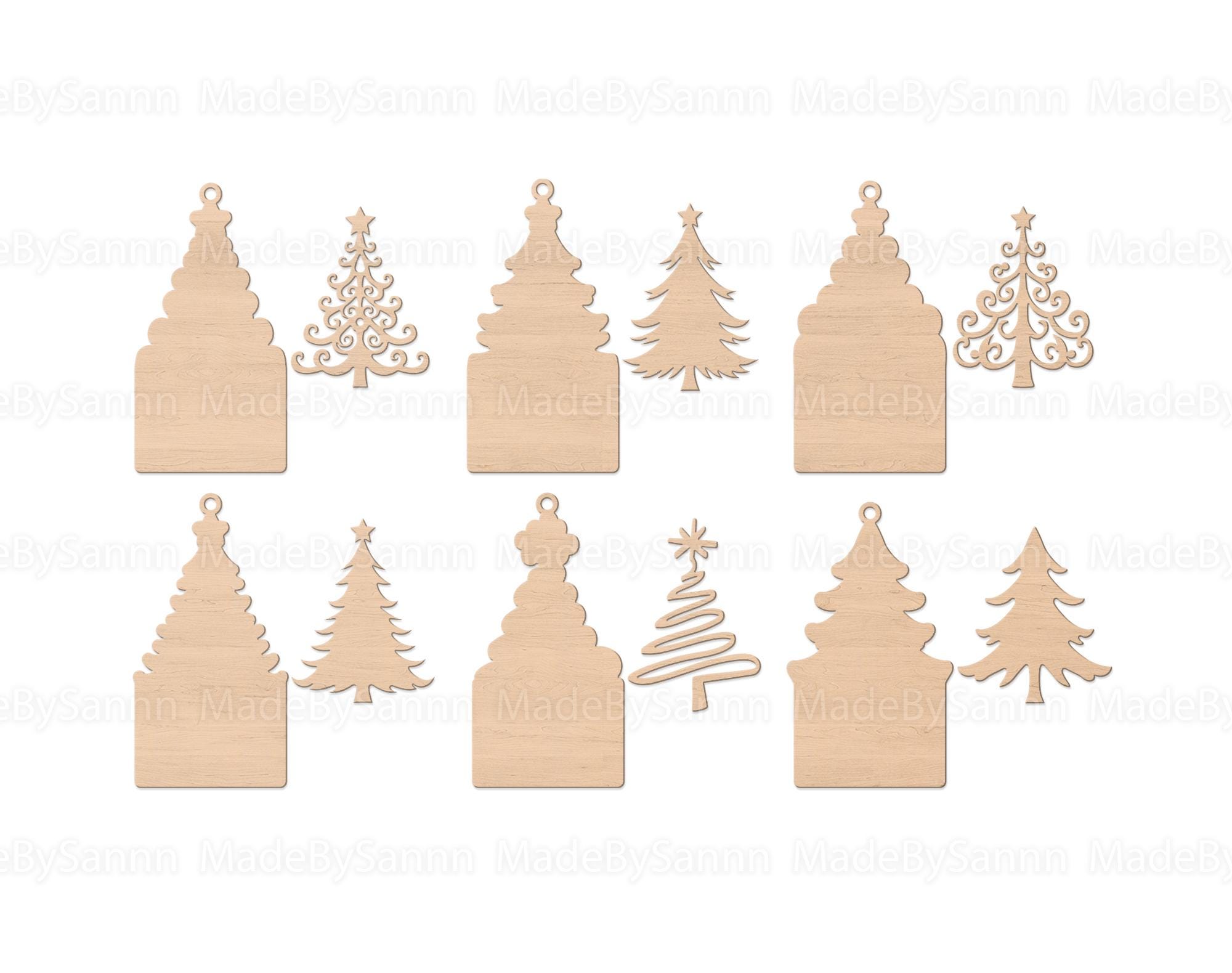 Christmas Tree Gift Tags Svg, Christmas Tags Svg, Tree Tags Svg, Laser ...