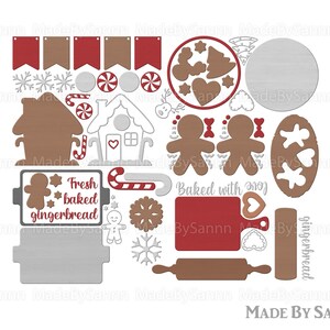Christmas Tiered Tray Svg Bundle, Gingerbread Cookie Laser Svg ...