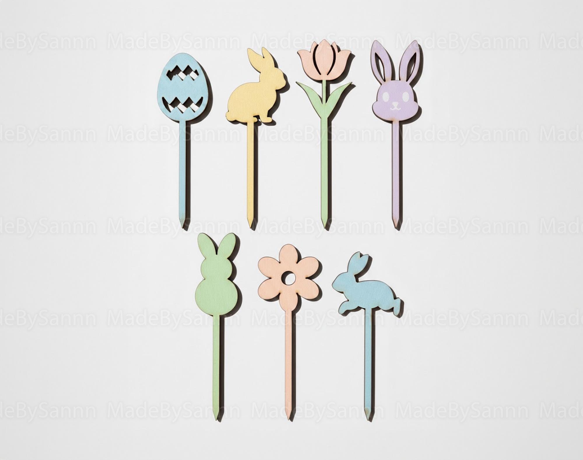 Easter Bunny Markers SVG, Bunny Cake Topper, Easter Decor, Easter ...