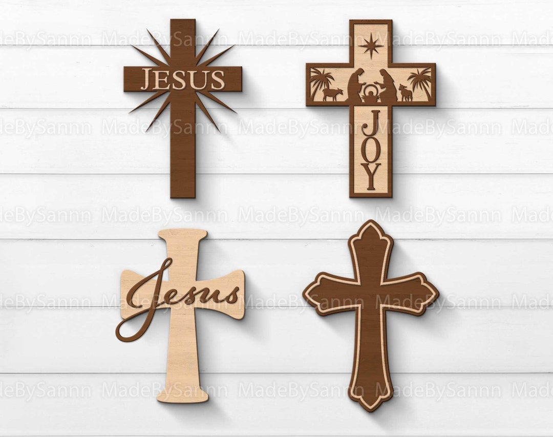 Christmas Cross Sign Svg File, Jesus Cross Laser Cut File, Easter Svg ...