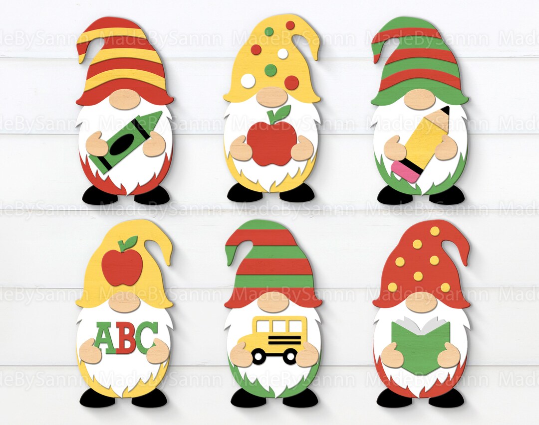 Schole Gnome Bundle SVG, Back to School Gnomes Svg, Teacher Gnome ...