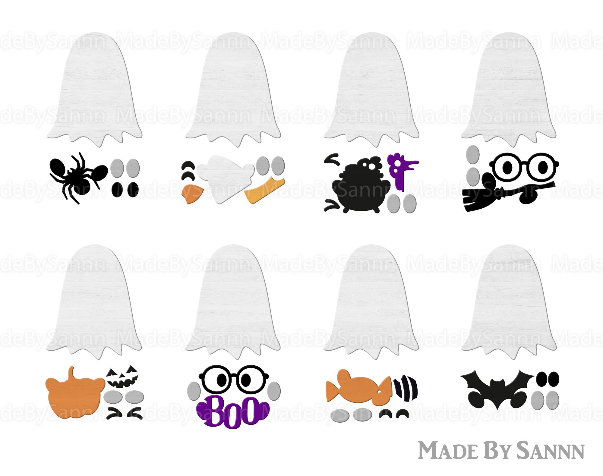 Cute Ghosts Bundle SVG, Halloween Svg, Ghost Bundle Svg, Halloween ...