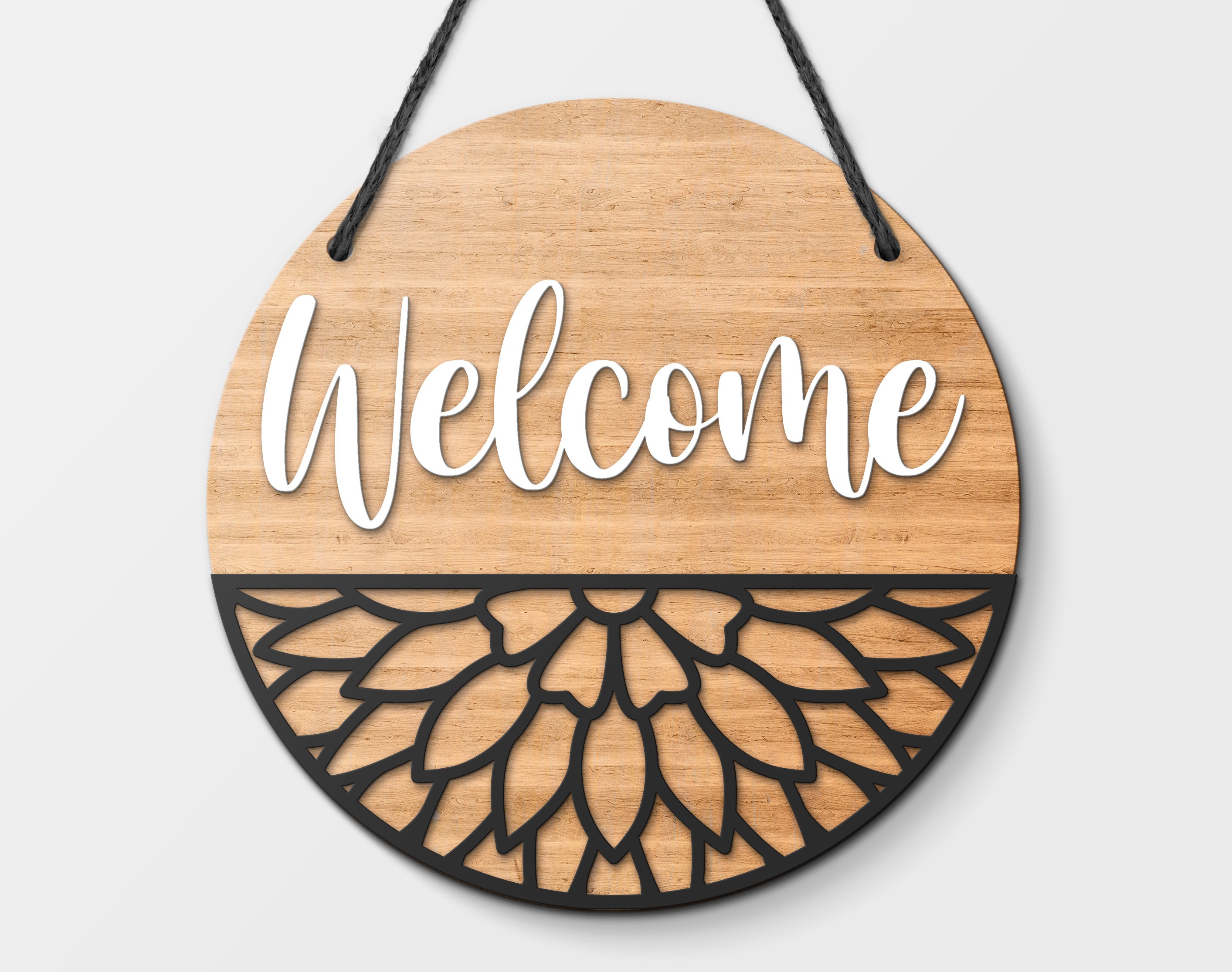Patterned Door Hanger Svg Round SVG Pattern Door Hanger - Etsy