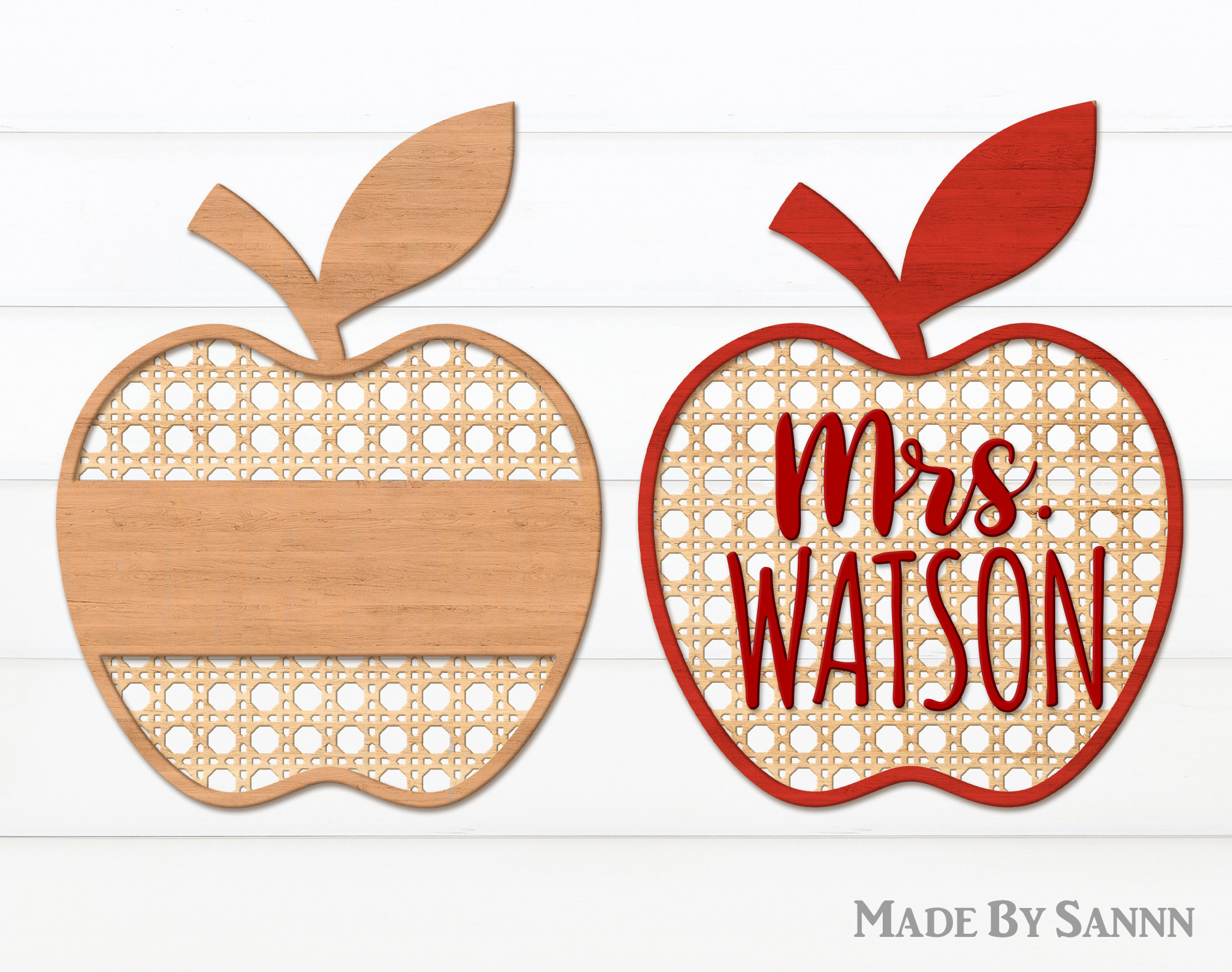 Teacher Apple Rattan Name Tag Svg Apple Tag Svg Back to - Etsy Australia