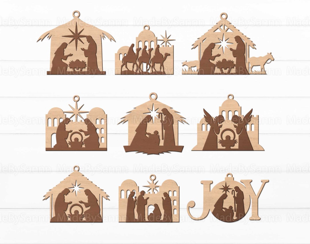 Christmas Nativity Scene Ornaments SVG, Layered Nativity Svg, Nativity ...