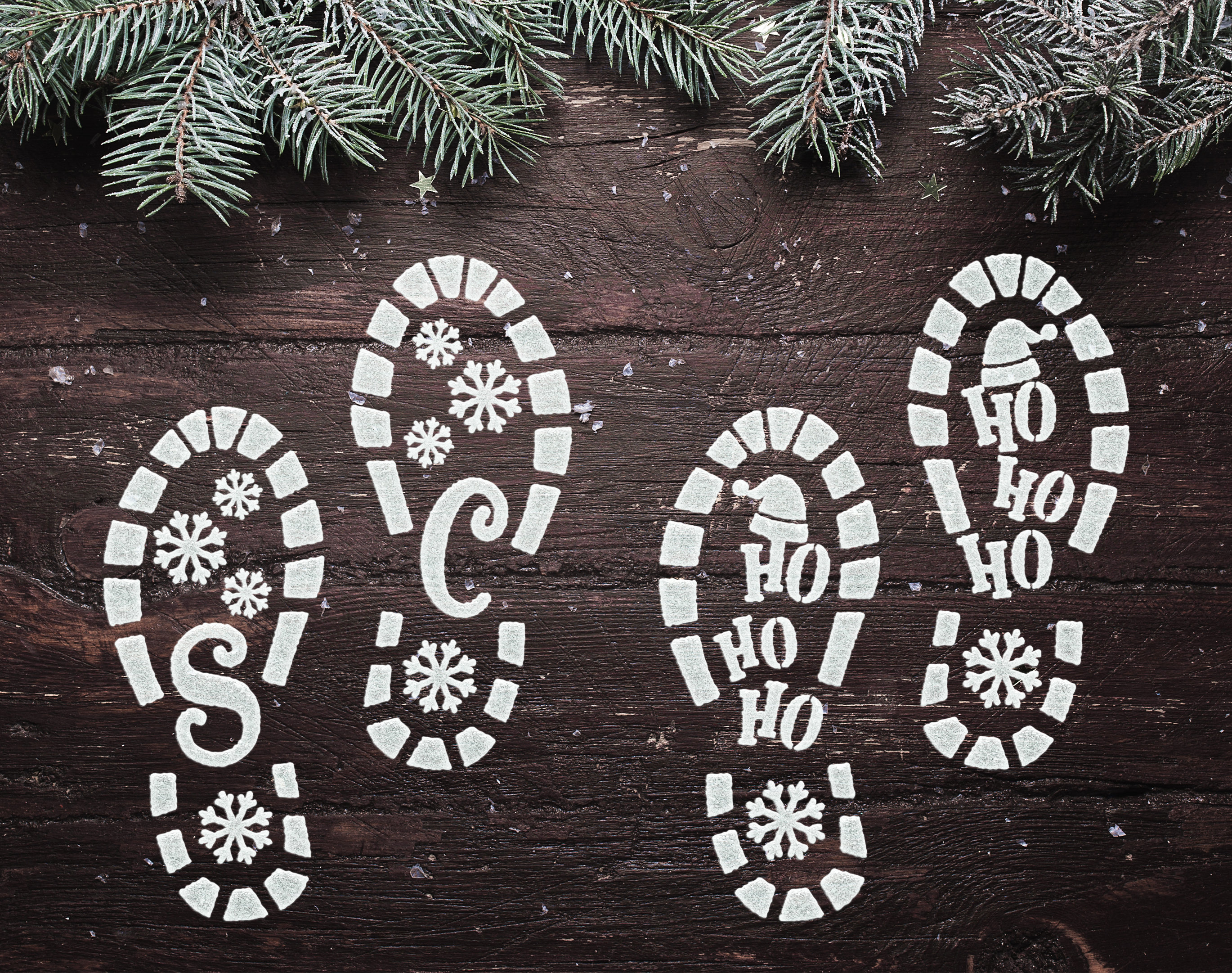 Santa Footsteps SVG Laser Cut SVG File Santa Boots Svg | Etsy
