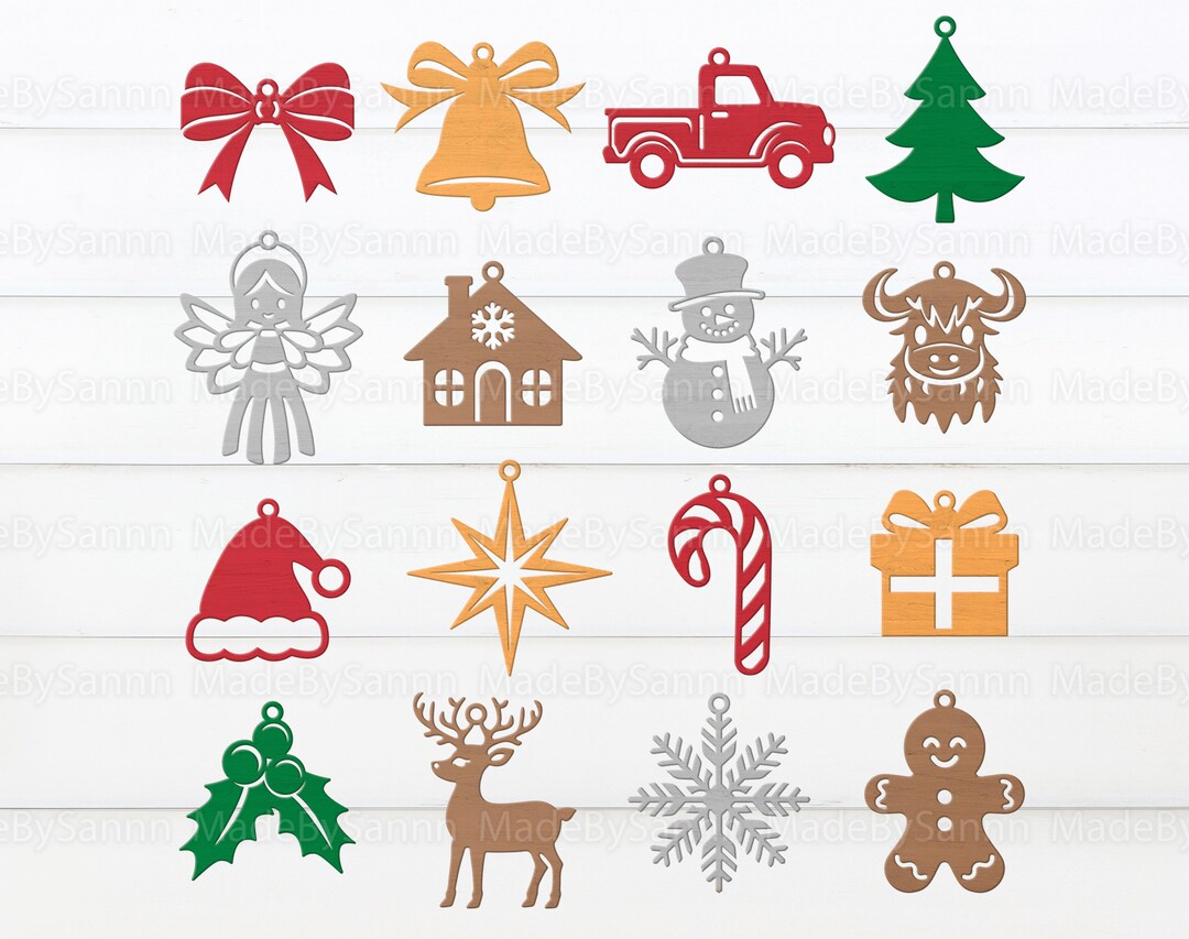 Cute Christmas Ornaments SVG Bundle, Set of 16 Christmas Ornaments Svg ...
